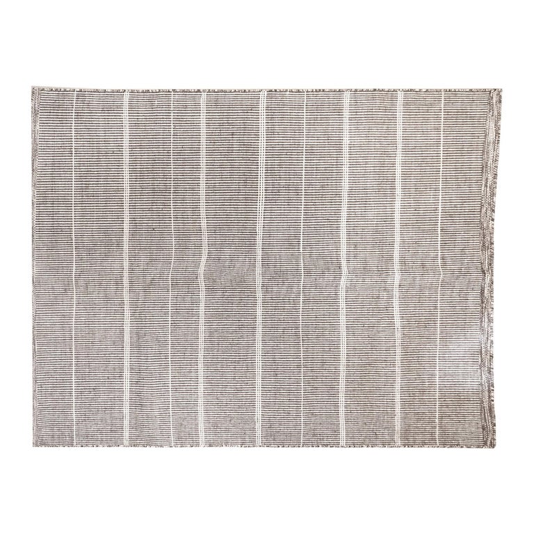 Modern Handwoven Polypropylene Outdoor Dhurrie Carpet Rug Bambu Grey ...