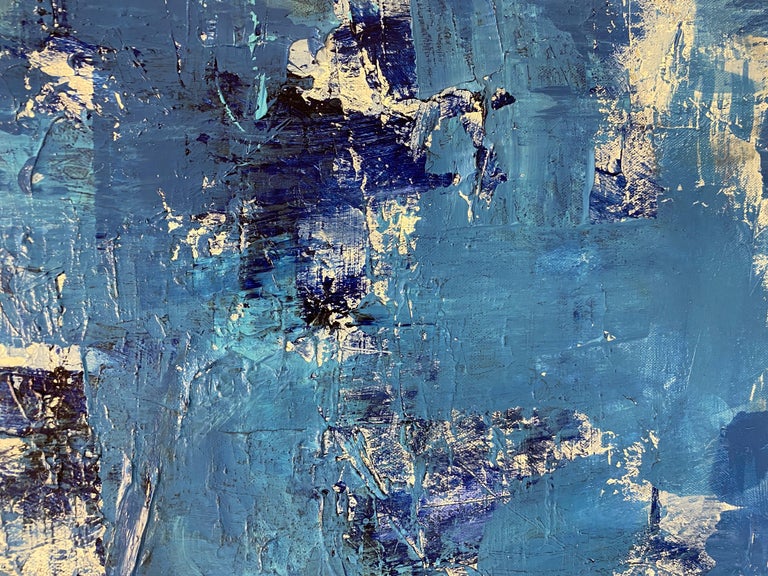 Kim Romero - Jazzy Blue, Abstract Painting, Acrylic on Canvas, Signed ...