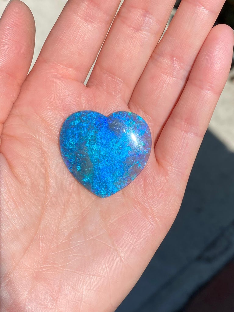 Kimberly Doyle - Australian Black Opal Heart Charm with Rubies and ...