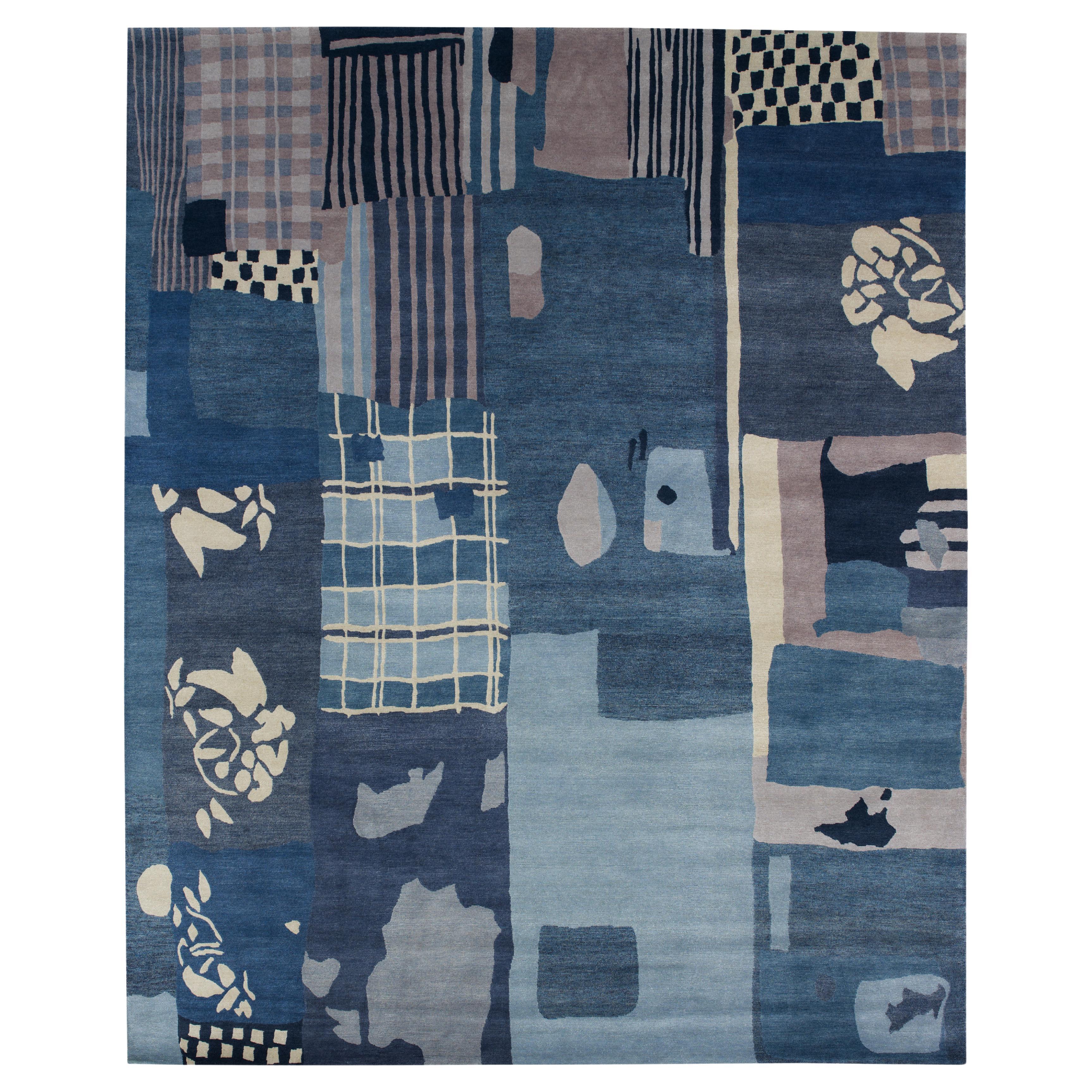 Kimono 8 x10 Hand-Knotted Wool/Silk Rug For Sale at 1stDibs