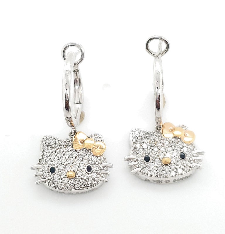Kimora Lee Simmons for Sanrio Hello Kitty Gold and Diamond Earrings at ...