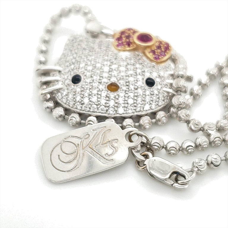 Kimora Lee Simmons for Sanrio Hello Kitty Gold Diamond Gemstone Pendant ...