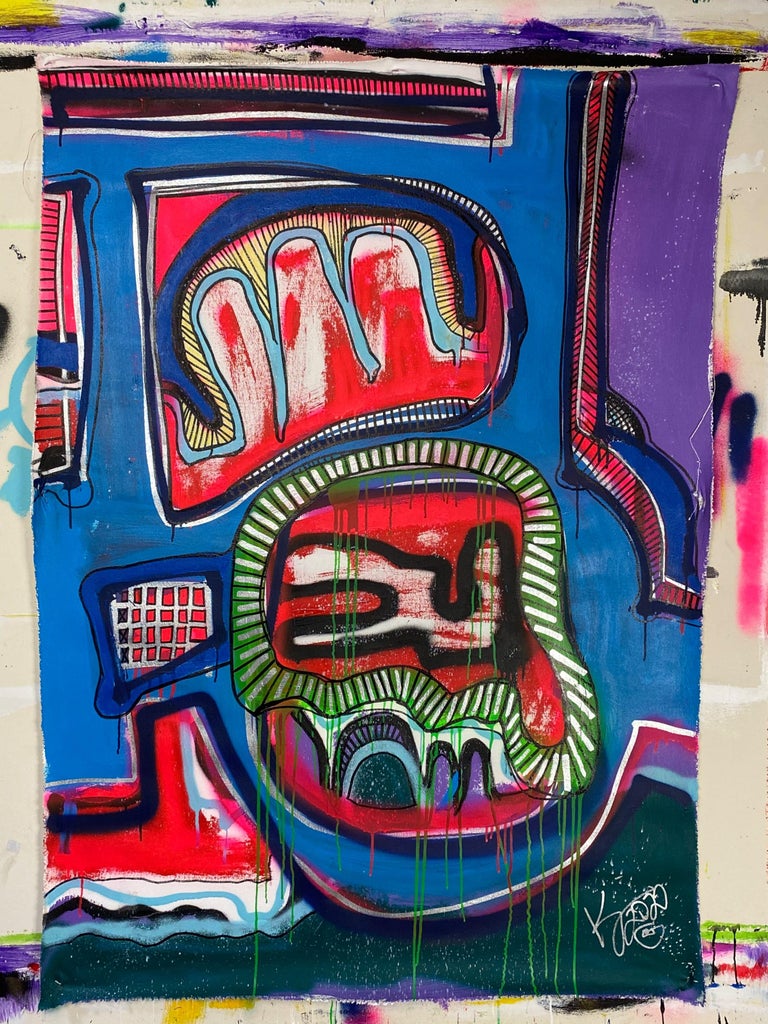 Kimyon Huggins - But can you hear Jimi?, mixed media painting on canvas ...