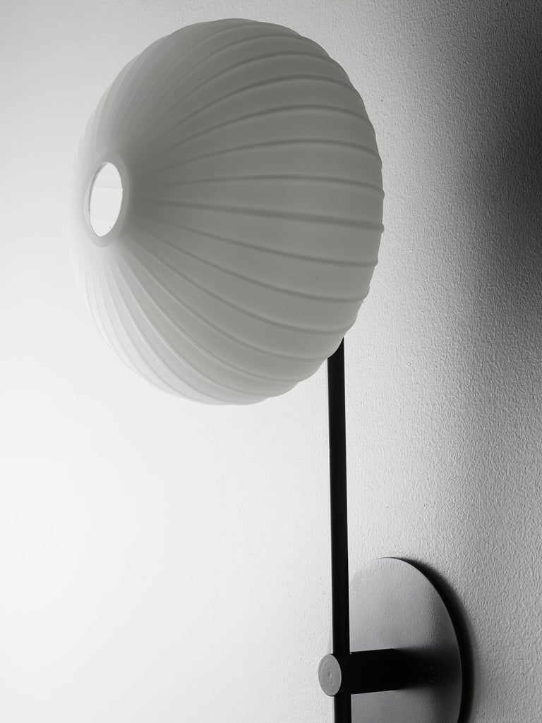 KINA 2 Wall Sconce or Flushmount in Blown Glass and Bronze, Blueprint ...
