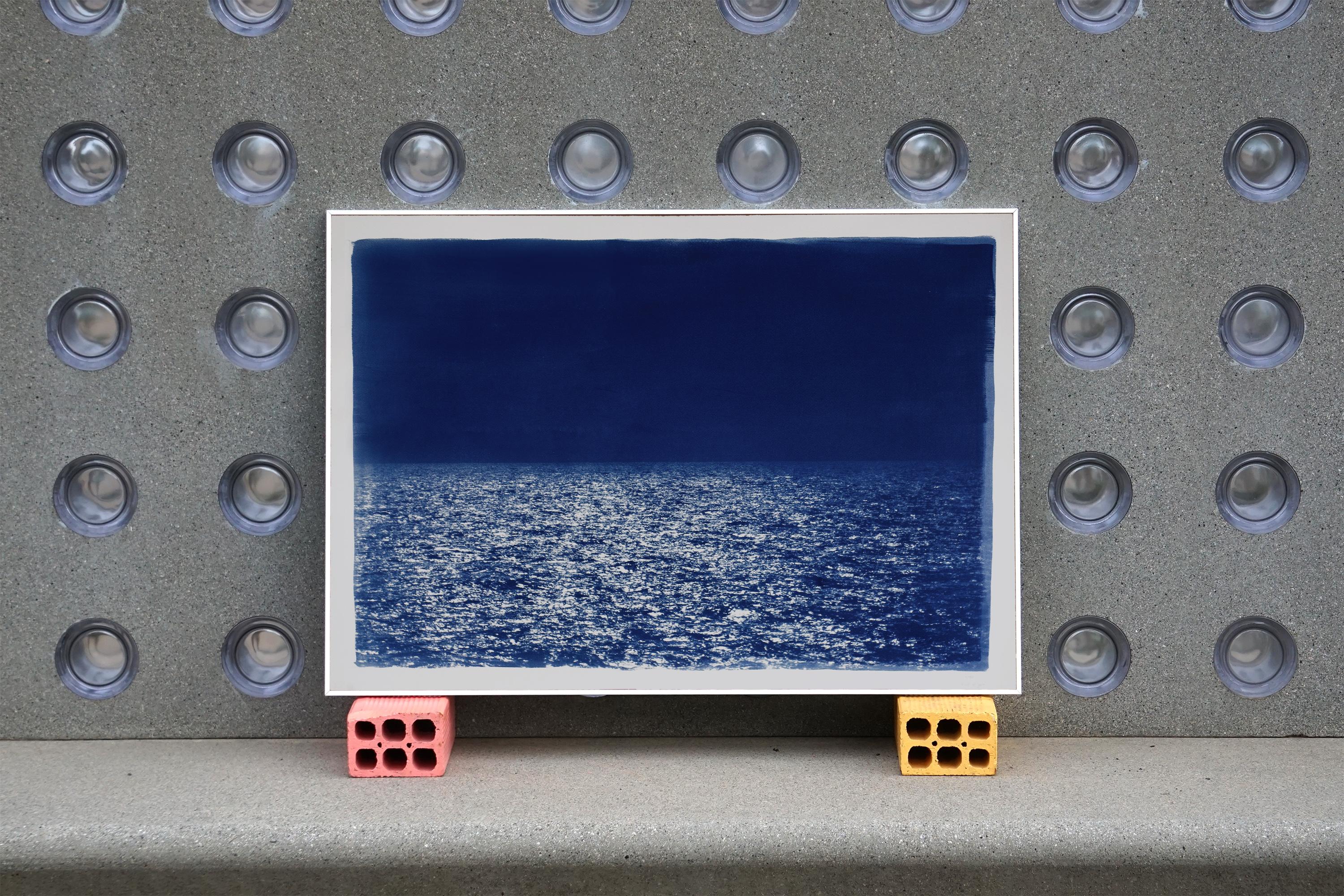 Kind of Cyan - Barcelona Beach Night Horizon, Nocturnal Seascape ...