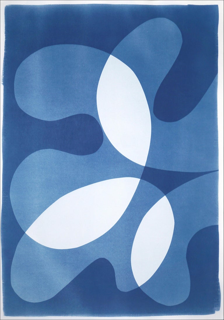 Kind of Cyan - Chain of Fools, Extra Large Diptych, Rich Blue and White ...