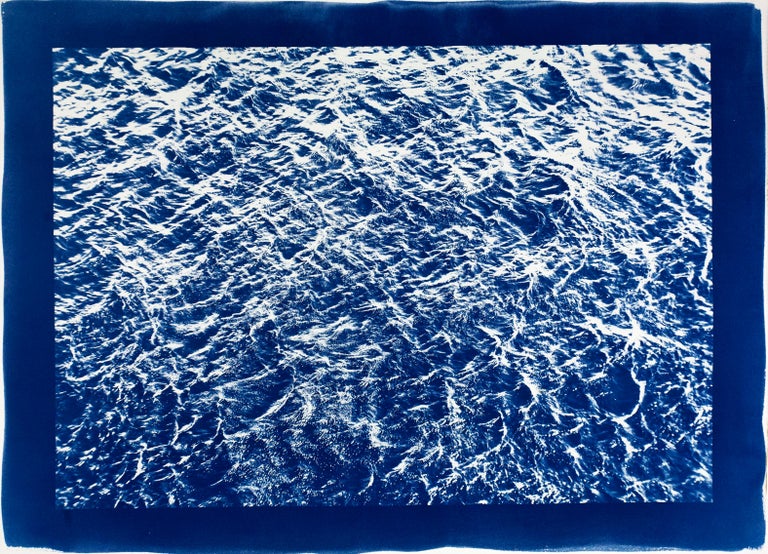 Kind of Cyan - Extra Large Cyanotype Seascape of Pacific Ocean Currents ...