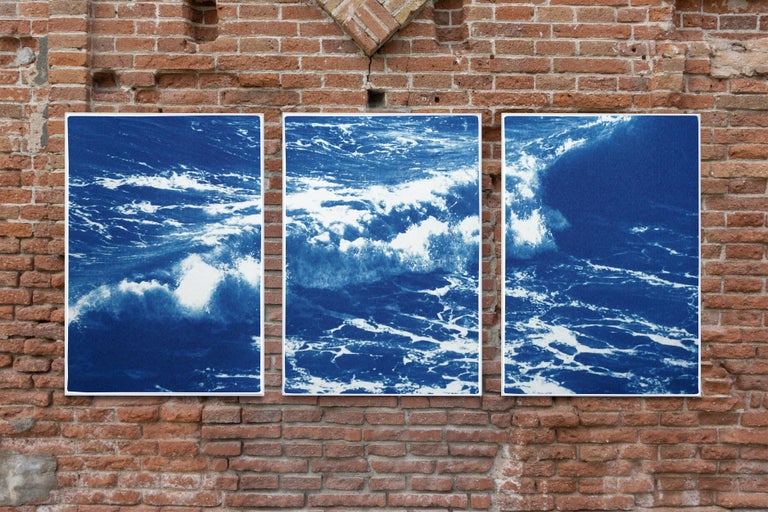 Kind of Cyan - Australian Rolling Waves, Nautical Triptych of Vigorous ...