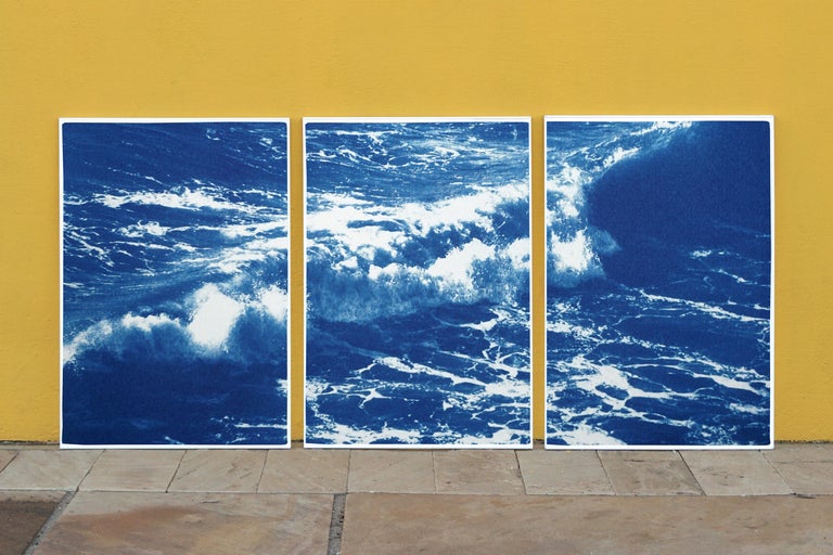 Kind of Cyan - Australian Rolling Waves, Nautical Triptych of Vigorous ...
