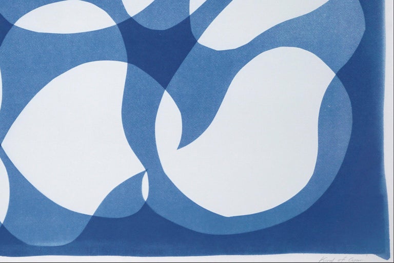 Kind of Cyan - Blue Beaded Bracelet, Modern Shapes Monotype, Minimal ...