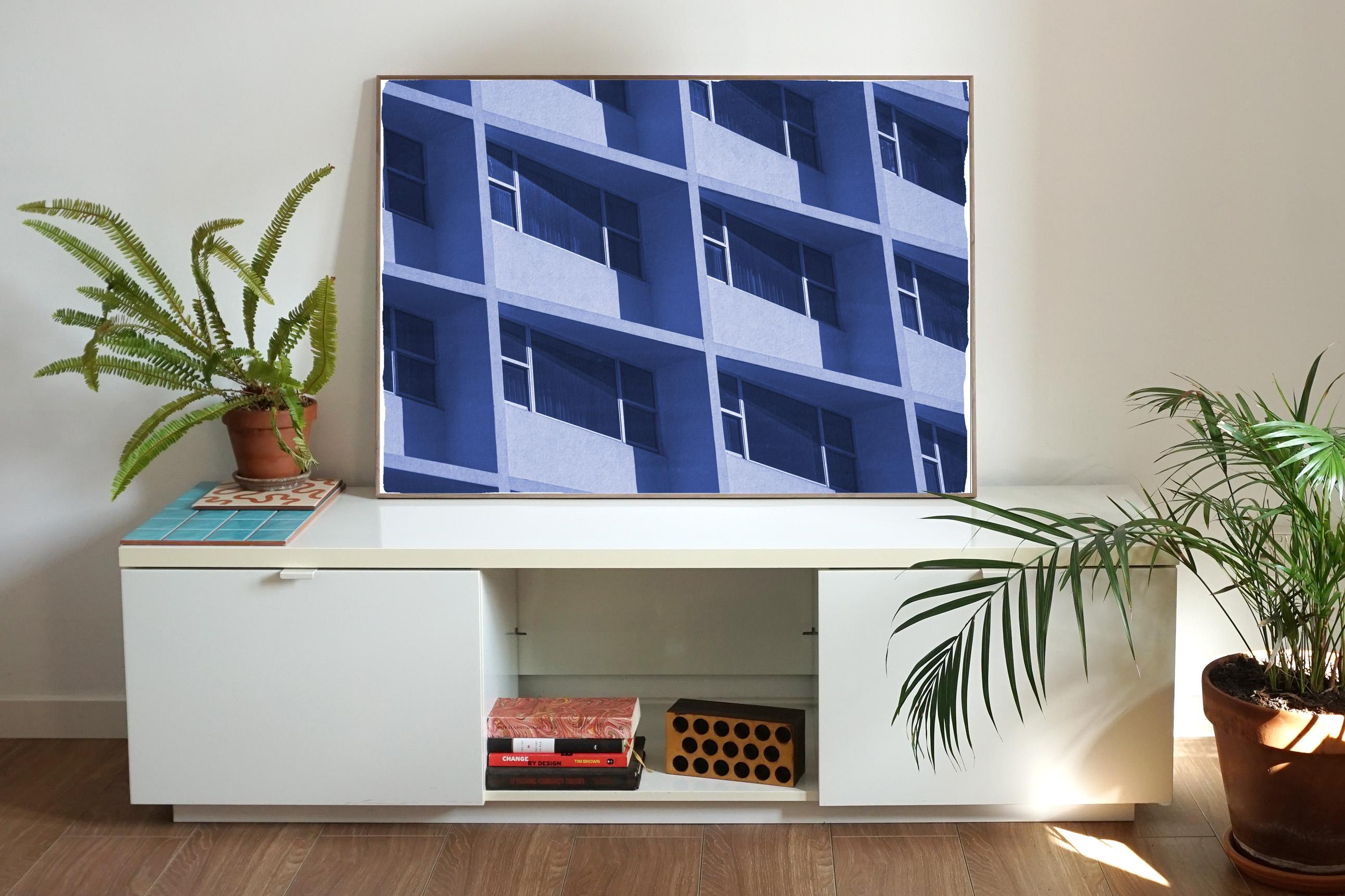 Kind of Cyan - Minimalist Building Grid, Limited Edition Handmade ...