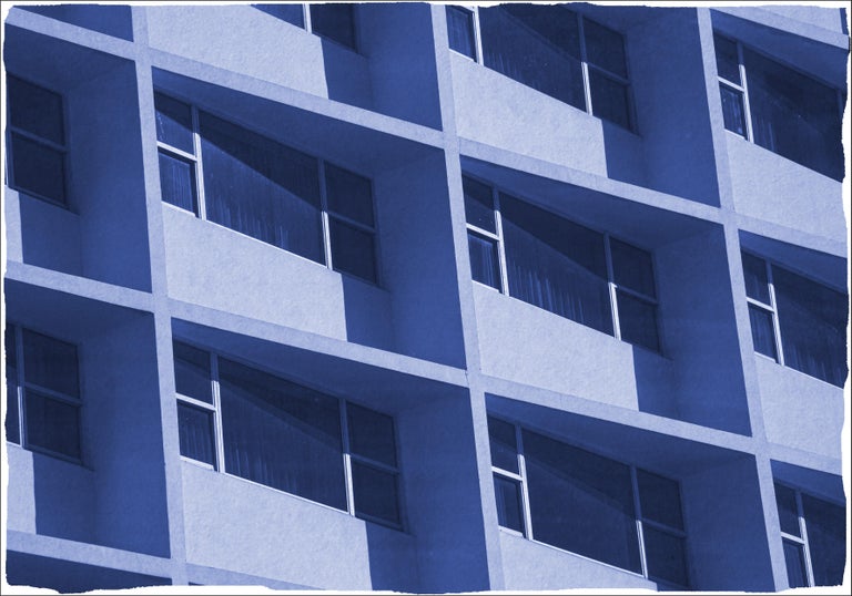 Kind of Cyan - Minimalist Building Grid, Limited Edition Handmade ...