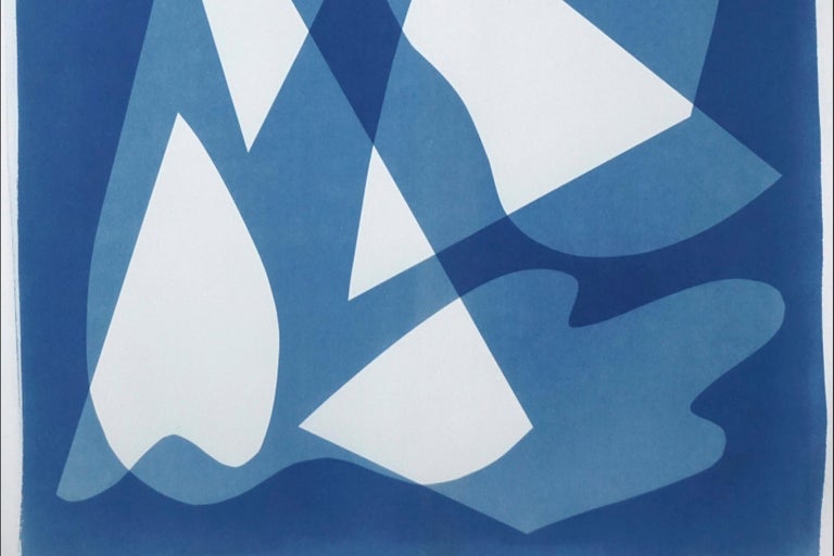 Kind of Cyan - Mirrors Under Water, Handmade Unique Monotype Cyanotype ...