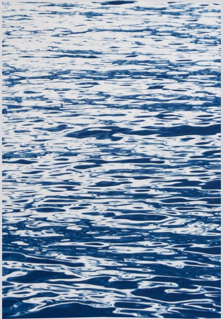 Kind of Cyan - Moonlight Ripples over Lake Como, Nautical Cyanotype ...