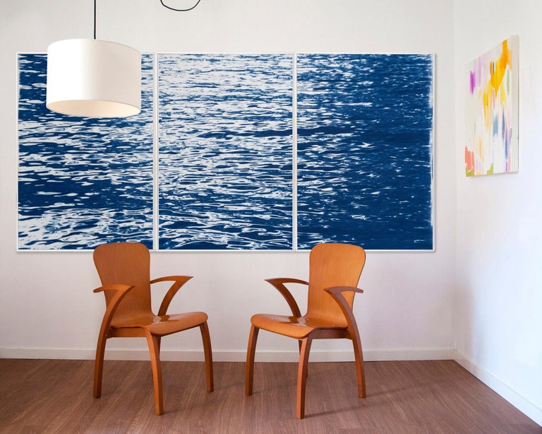 Kind of Cyan - Moonlight Ripples over Lake Como, Nautical Cyanotype ...