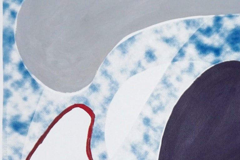 Kind of Cyan - Skin Colors on Smokey Blue, Mixed Media Acrylic Painting ...