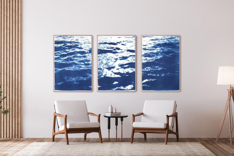 Kind of Cyan - Summer Waters in Cannes, Abstract Nautical Cyanotype in ...