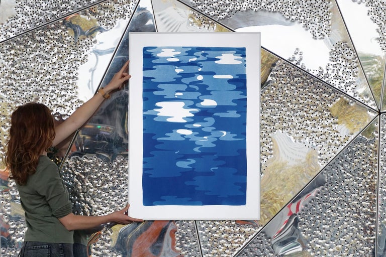 Kind of Cyan - Vertical Geometric Water Reflections , Original Cutout ...