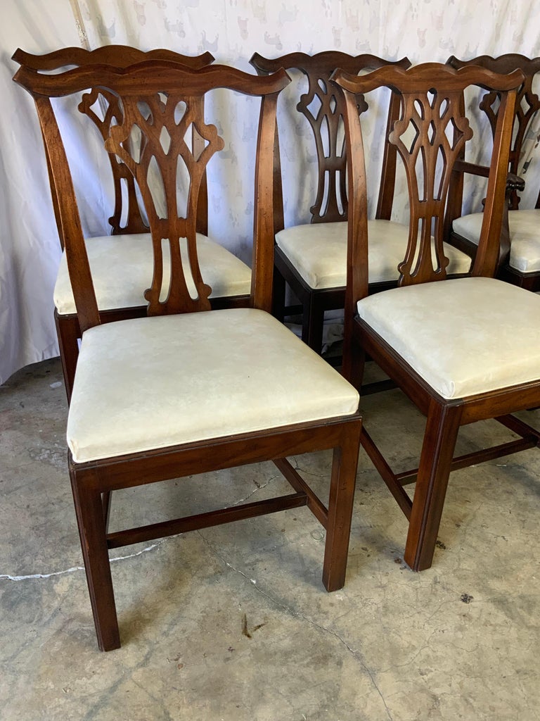 Kindel Chippendale Style Cherry Dining Chairs For Sale at 1stDibs