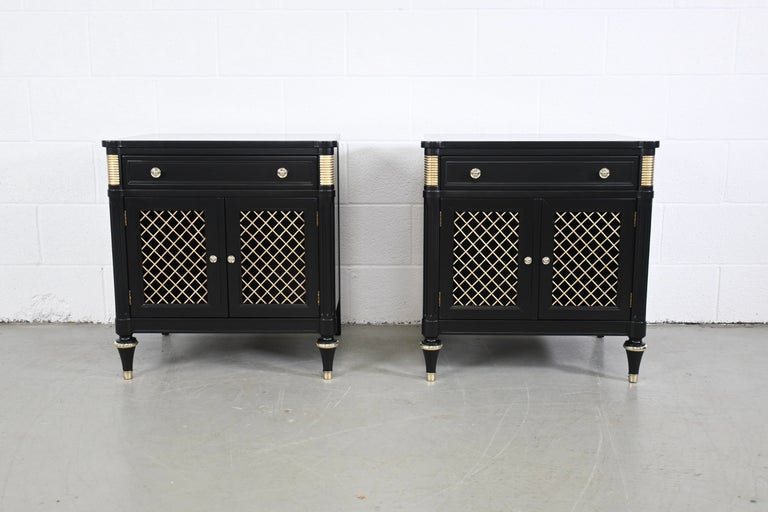 Kindel Furniture French Regency Black Lacquered Night Stands For Sale ...
