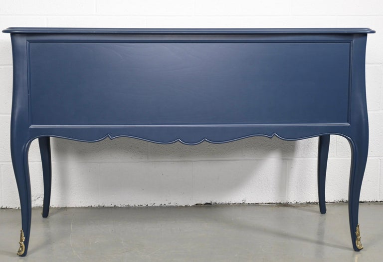 Kindel Furniture Navy French Desk With Brass Ormolu For Sale at 1stDibs