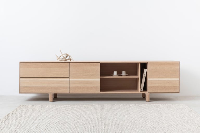 Kinetic Modern Solid Hardwood Sideboard / Credenza For Sale at 1stDibs