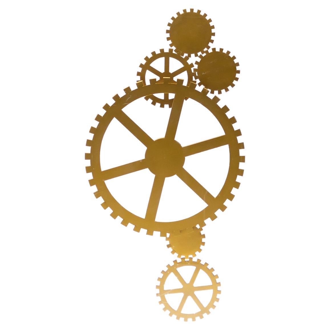 Machine Age Modernist Lucite Kinetic Sculpture with Moving Gears For ...