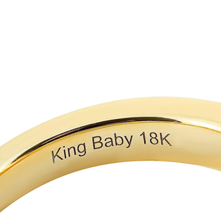 King Baby 18K Yellow Gold and Diamond Crowned Heart Ring at 1stDibs