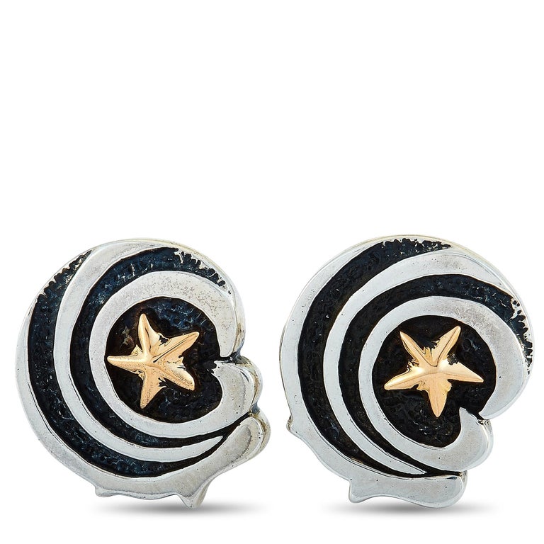 King Baby Silver Eagle Star Cufflinks For Sale at 1stDibs