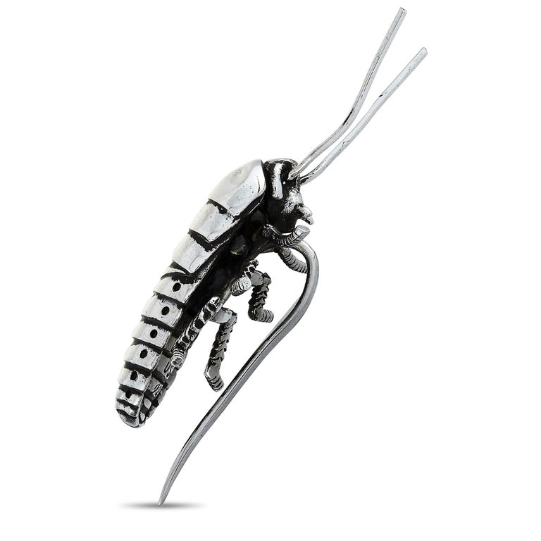 King Baby Silver Large Roach Lapel Pin For Sale at 1stDibs
