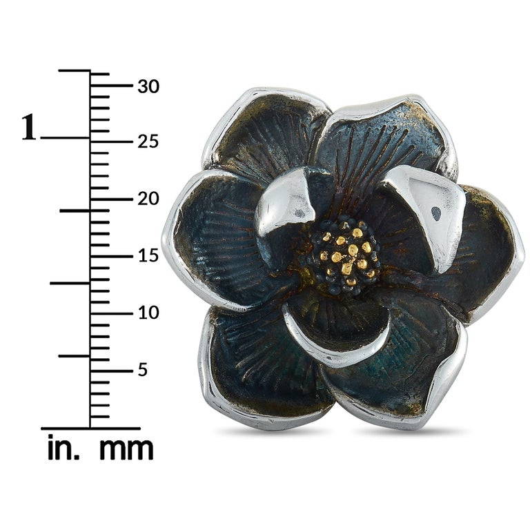 King Baby Silver Magnolia Flower Ring For Sale at 1stDibs