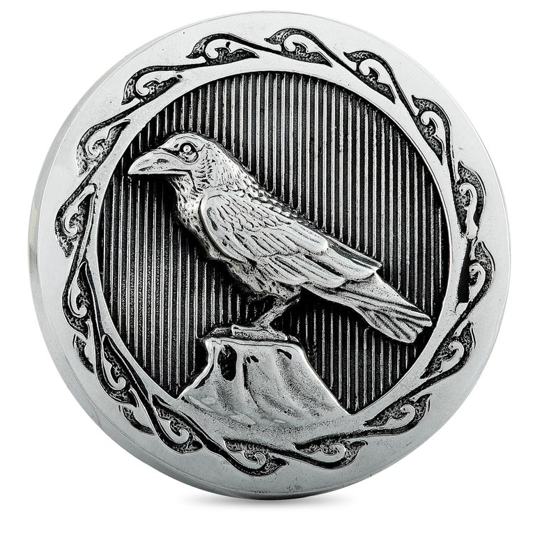 King Baby Sterling Silver Bamboo Wood Raven Stash Box For Sale at 1stDibs