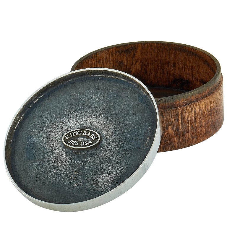 King Baby Sterling Silver Bamboo Wood Raven Stash Box For Sale at 1stDibs