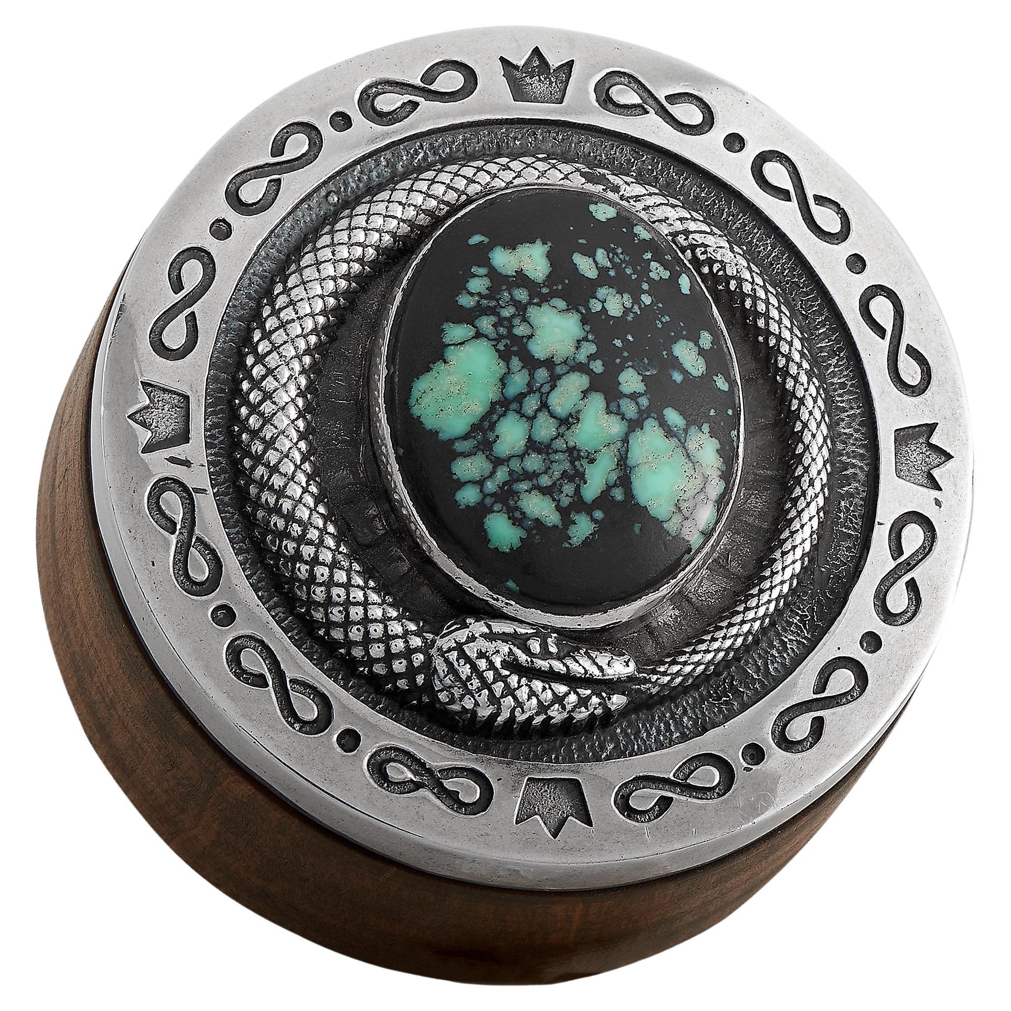 King Baby Sterling Silver Bamboo Wood Raven Stash Box For Sale at 1stDibs