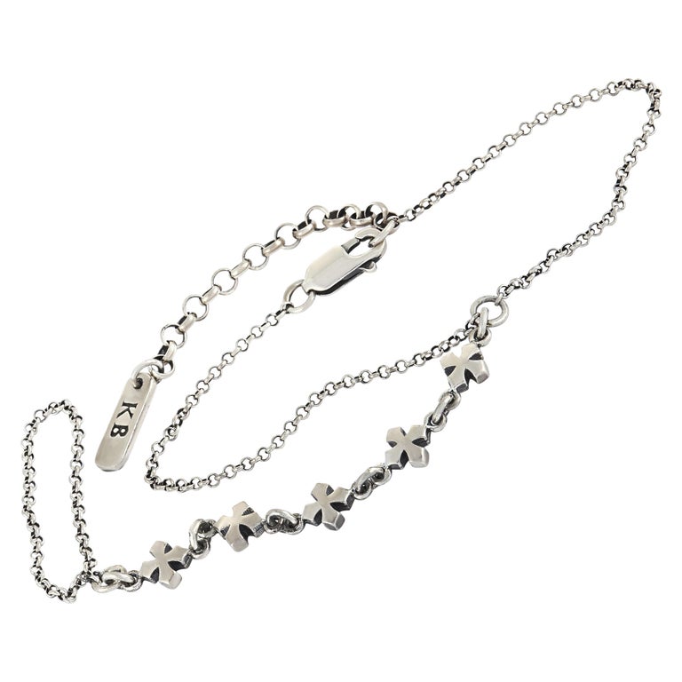 King Baby Sterling Silver Cross Chain Bracelet at 1stDibs
