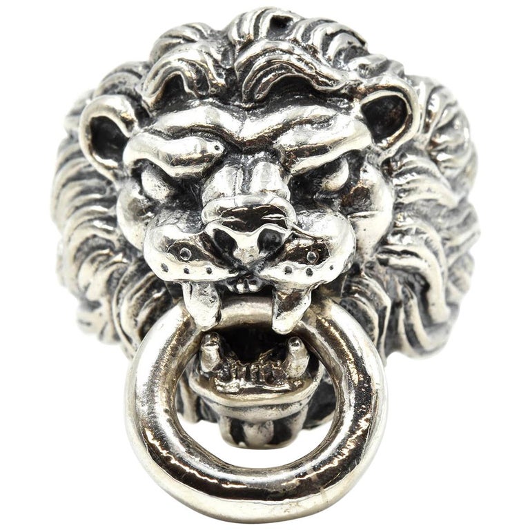 King Baby Sterling Silver Lion Ring at 1stDibs | king baby lion ring