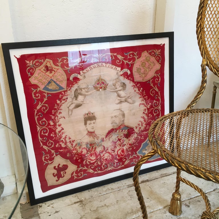 King Edward VII Coronation, June 1902 Framed Flag For Sale at 1stDibs