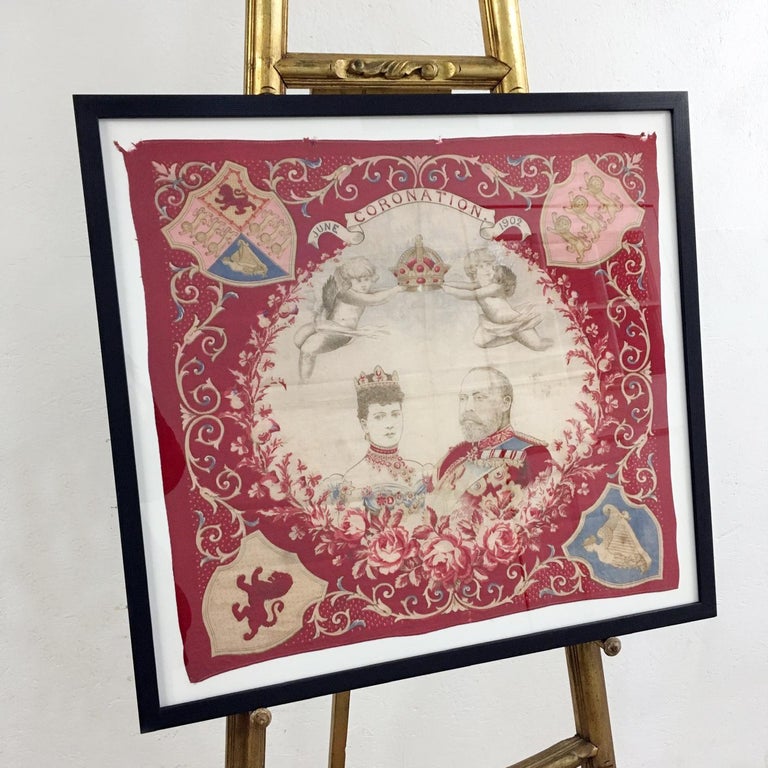 King Edward VII Coronation, June 1902 Framed Flag For Sale at 1stDibs
