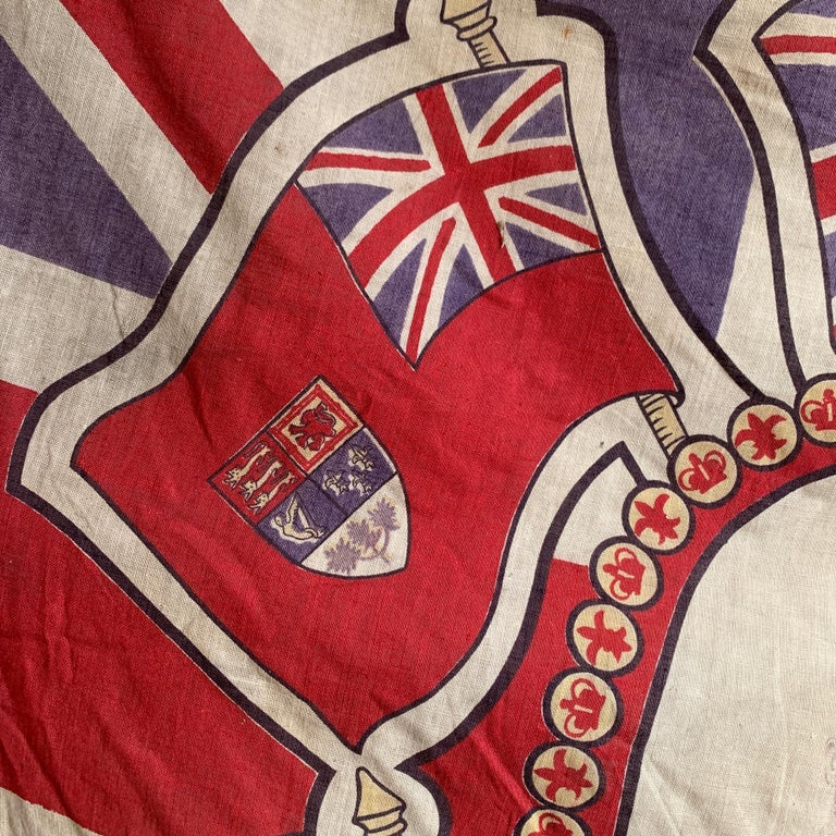 King George VI and Queen Elizabeth the Queen Mother Coronation Flag 1937 For Sale at 1stDibs