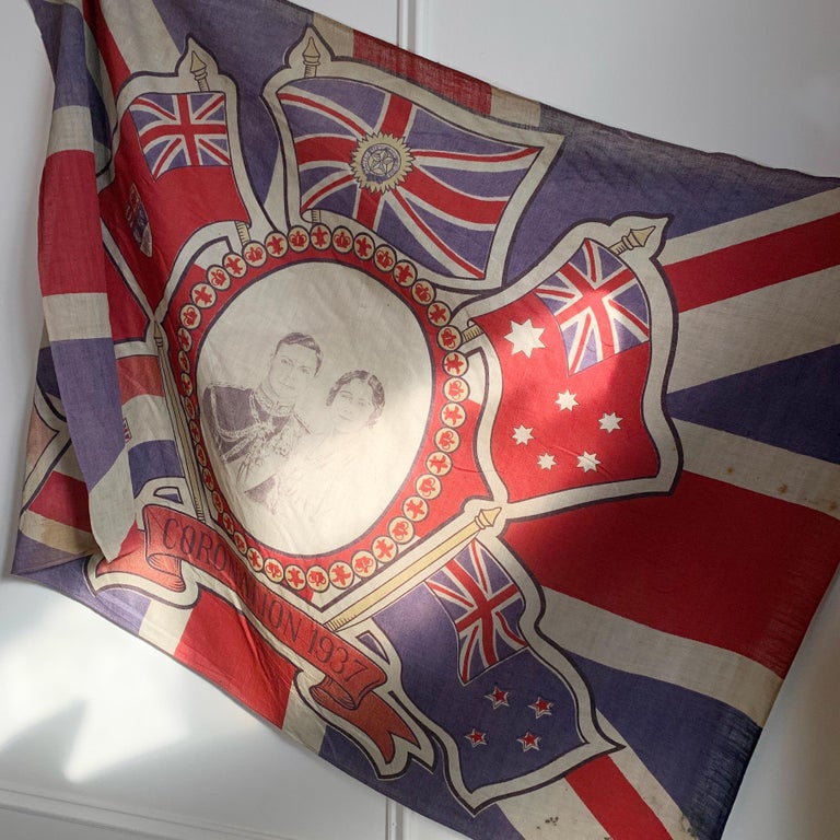 King George VI and Queen Elizabeth the Queen Mother Coronation Flag ...