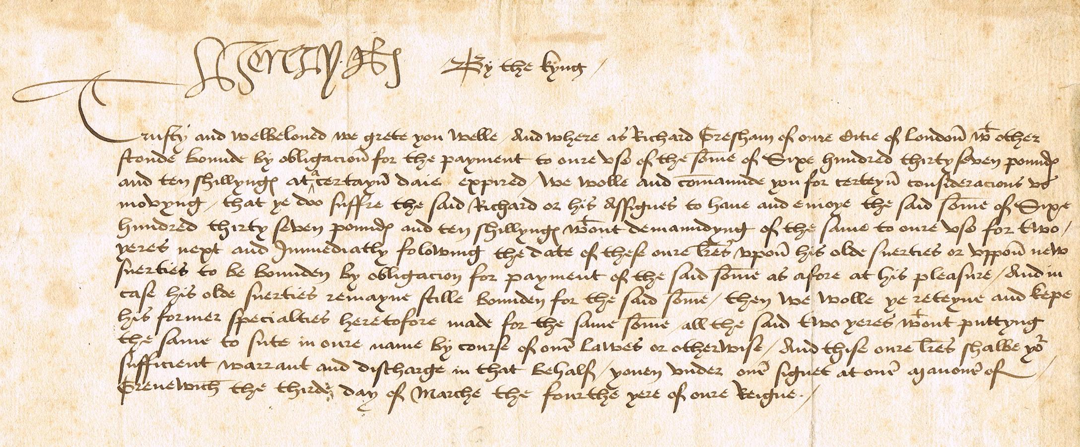 King Henry VIII Genuine Original Autographed Vellum Document from 1513 ...