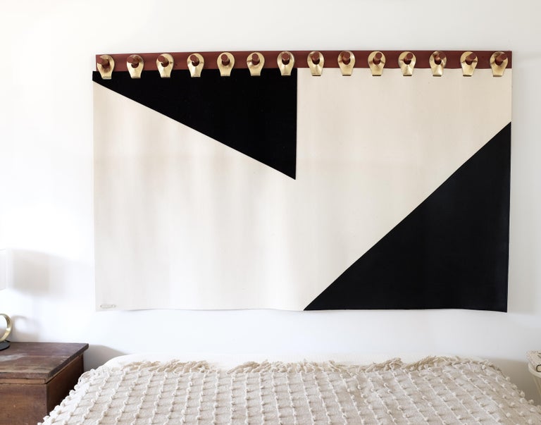Ingles Headboard Tapestry 84" in Black, Cream and Gold by Moses Nadel ...