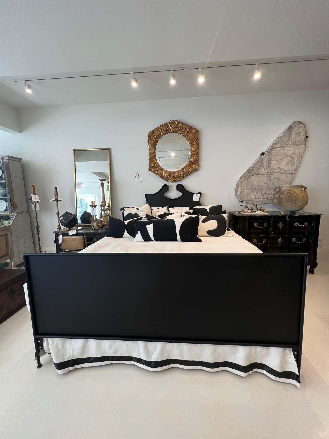 King Iron Louis XV Style Headboard with Footboard For Sale at 1stDibs