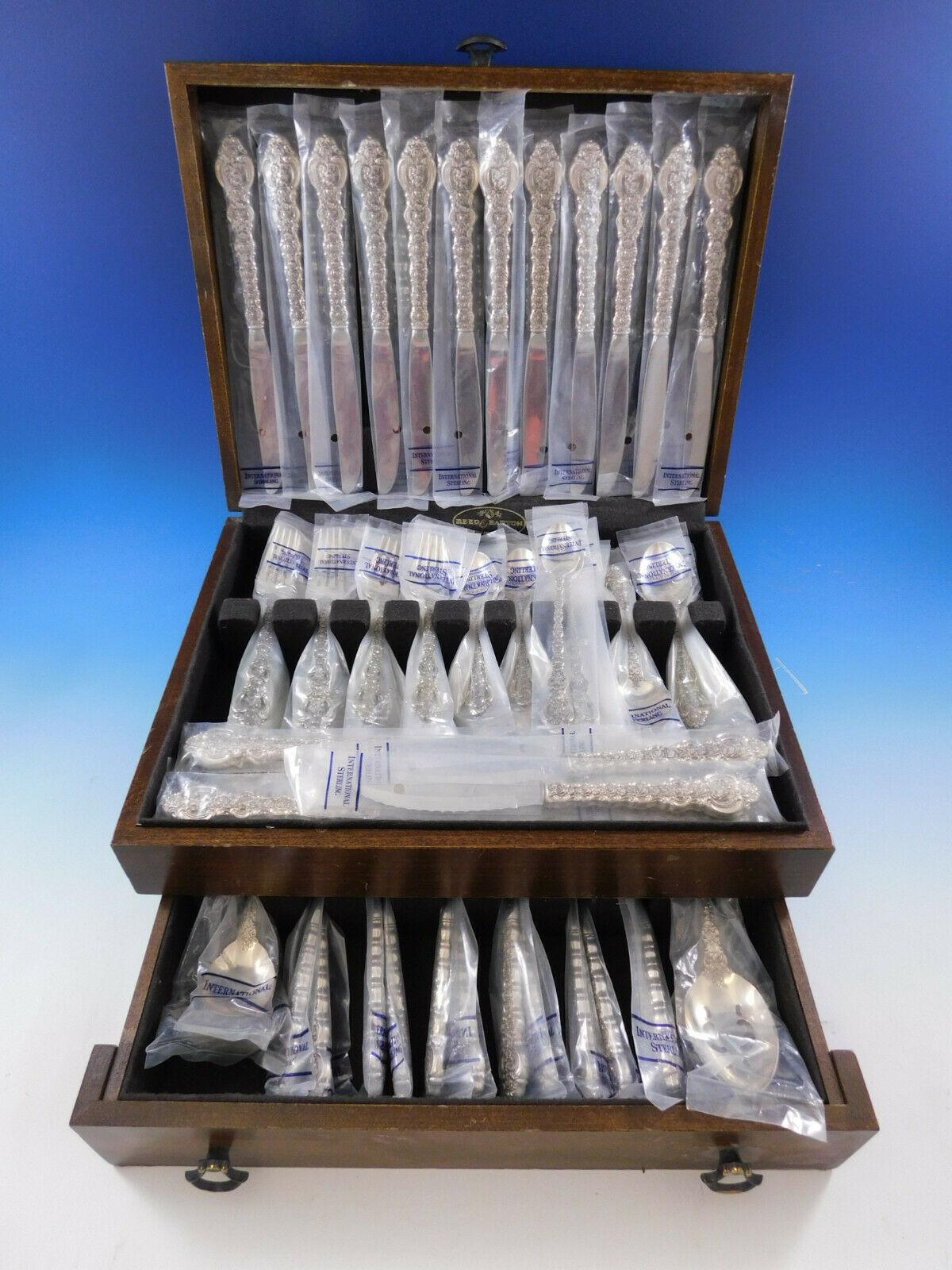 King Louis International Sterling Silver Flatware Service Set 101 Pcs ...