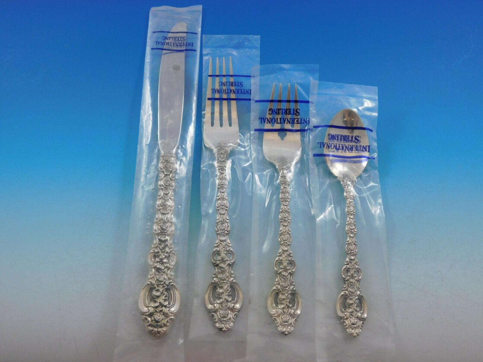 King Louis International Sterling Silver Flatware Service Set 101 Pcs ...
