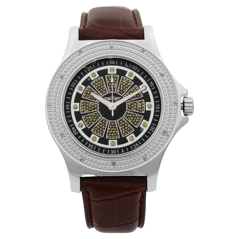 King Master Staineless Steel Genuine Diamonds Quartz Mens Watch For ...