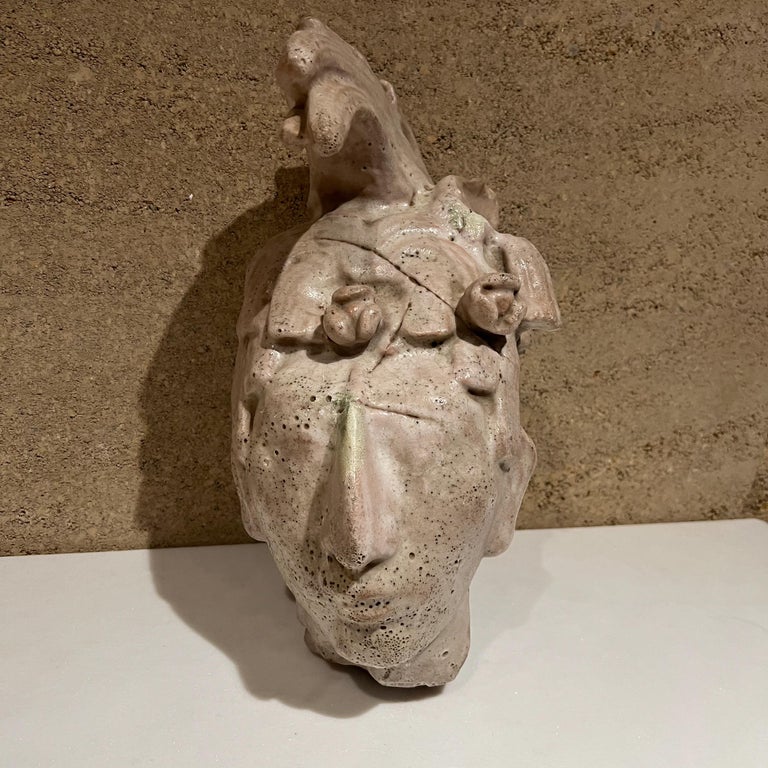 King Pacal Aztec Art Mayan Head Sculpture Ceramic Pottery 1970s Mexico ...