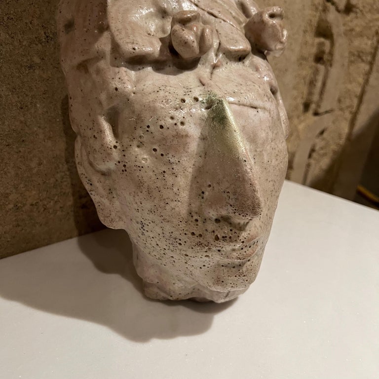 King Pacal Aztec Art Mayan Head Sculpture Ceramic Pottery 1970s Mexico ...