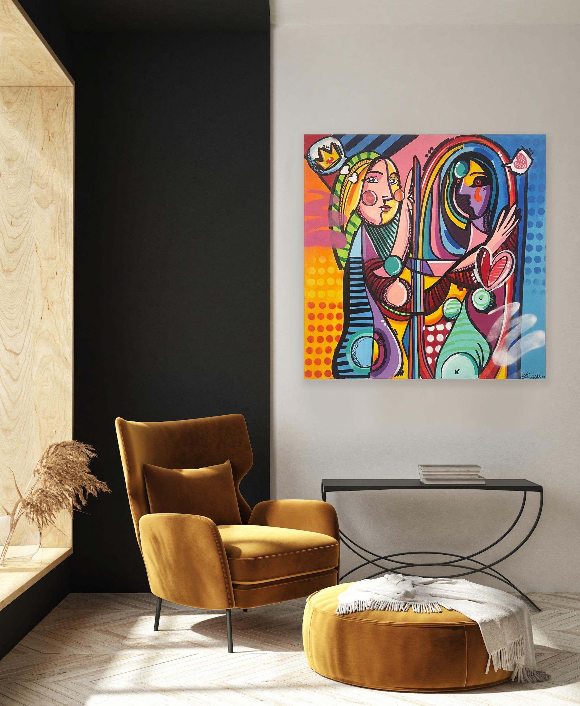 King Redd - King Redd X, Picasso's "Girl in the Mirror"- Colorful, Pop ...