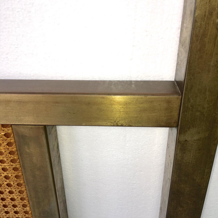 King-Size Bronze Two Poster Headboard with Caned Panels at 1stDibs